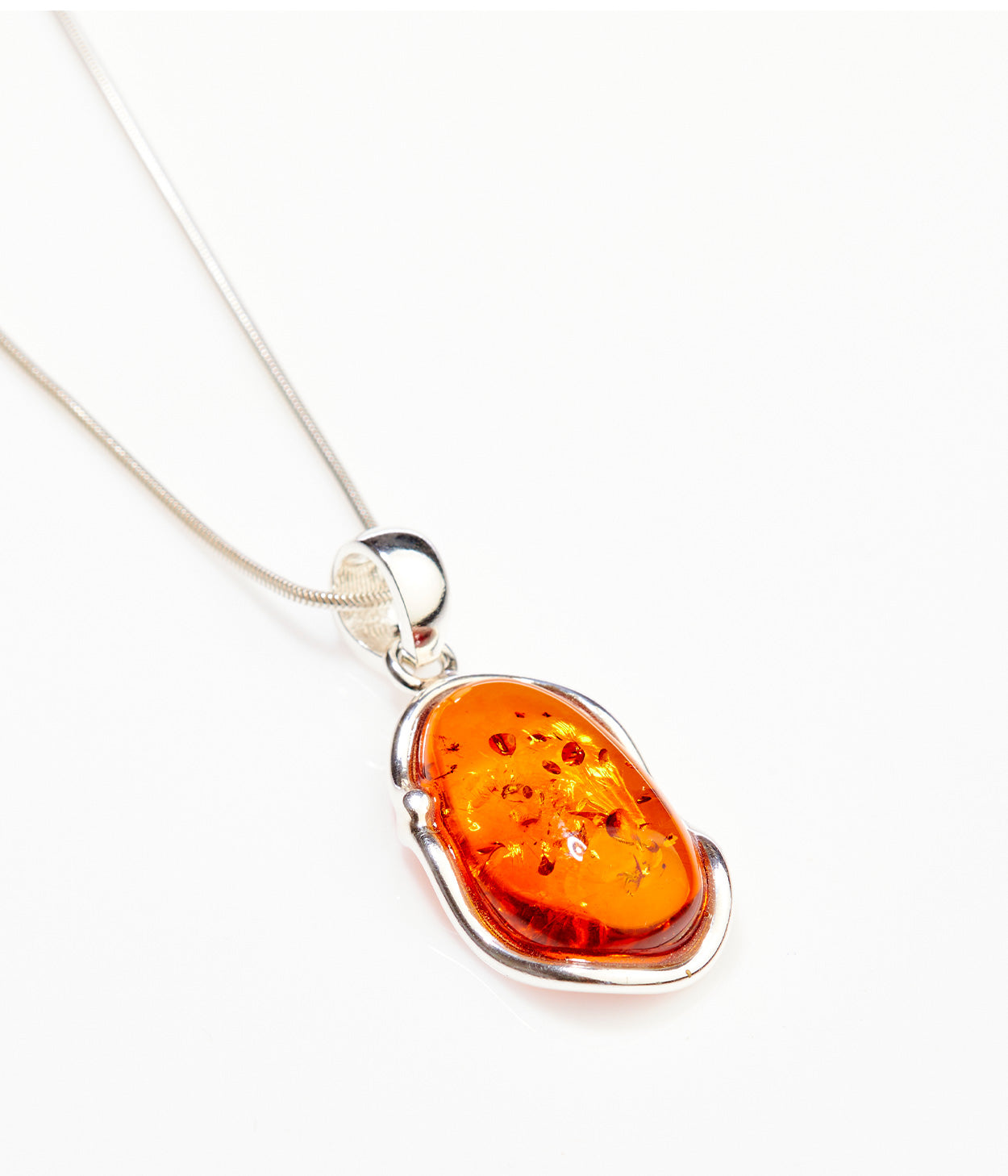 Amber Ripple Pendant Necklace - Baltic Beauty