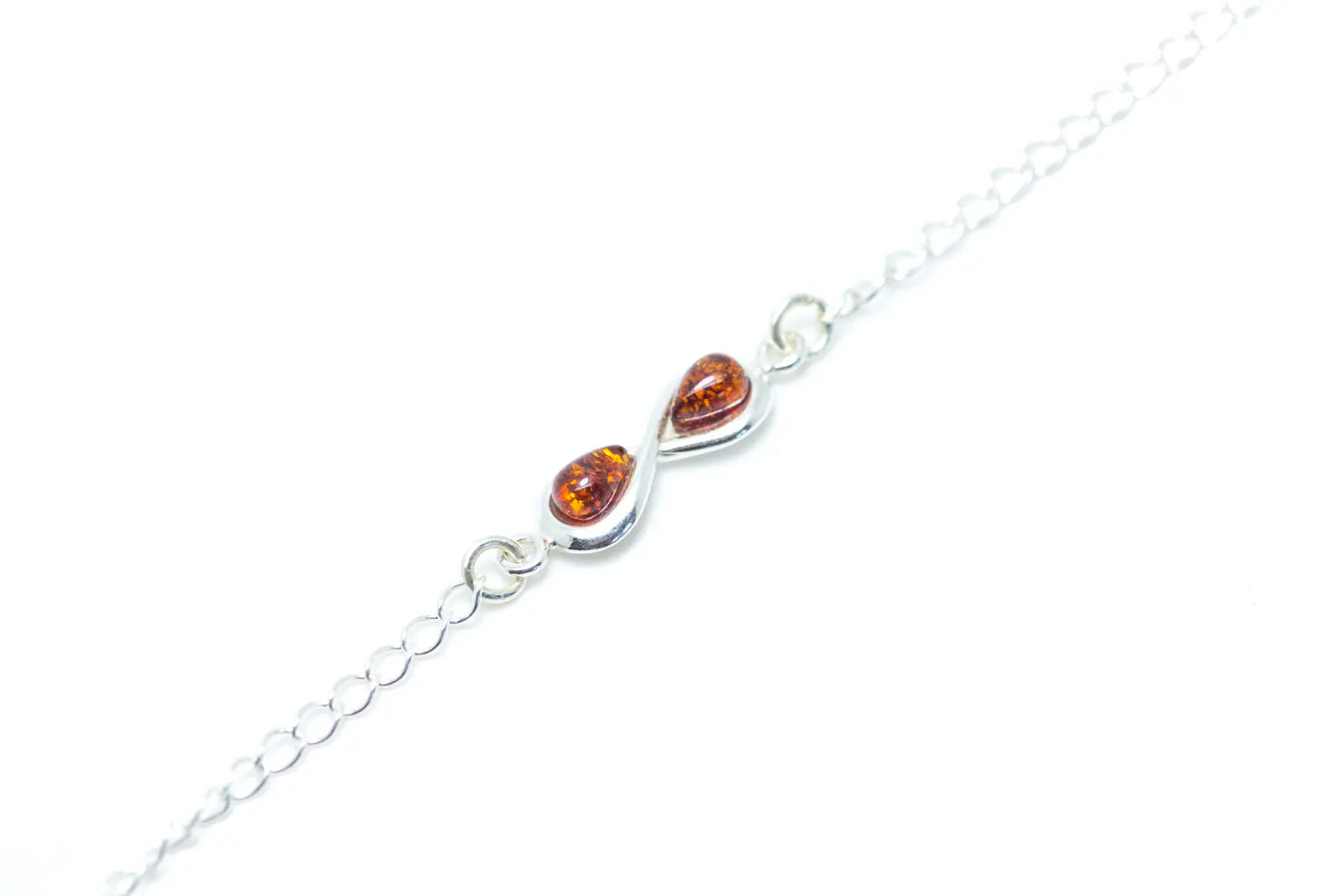 Infinity Charm Anklet Chain - Silver Anklet with Amber Infinity Charm ...