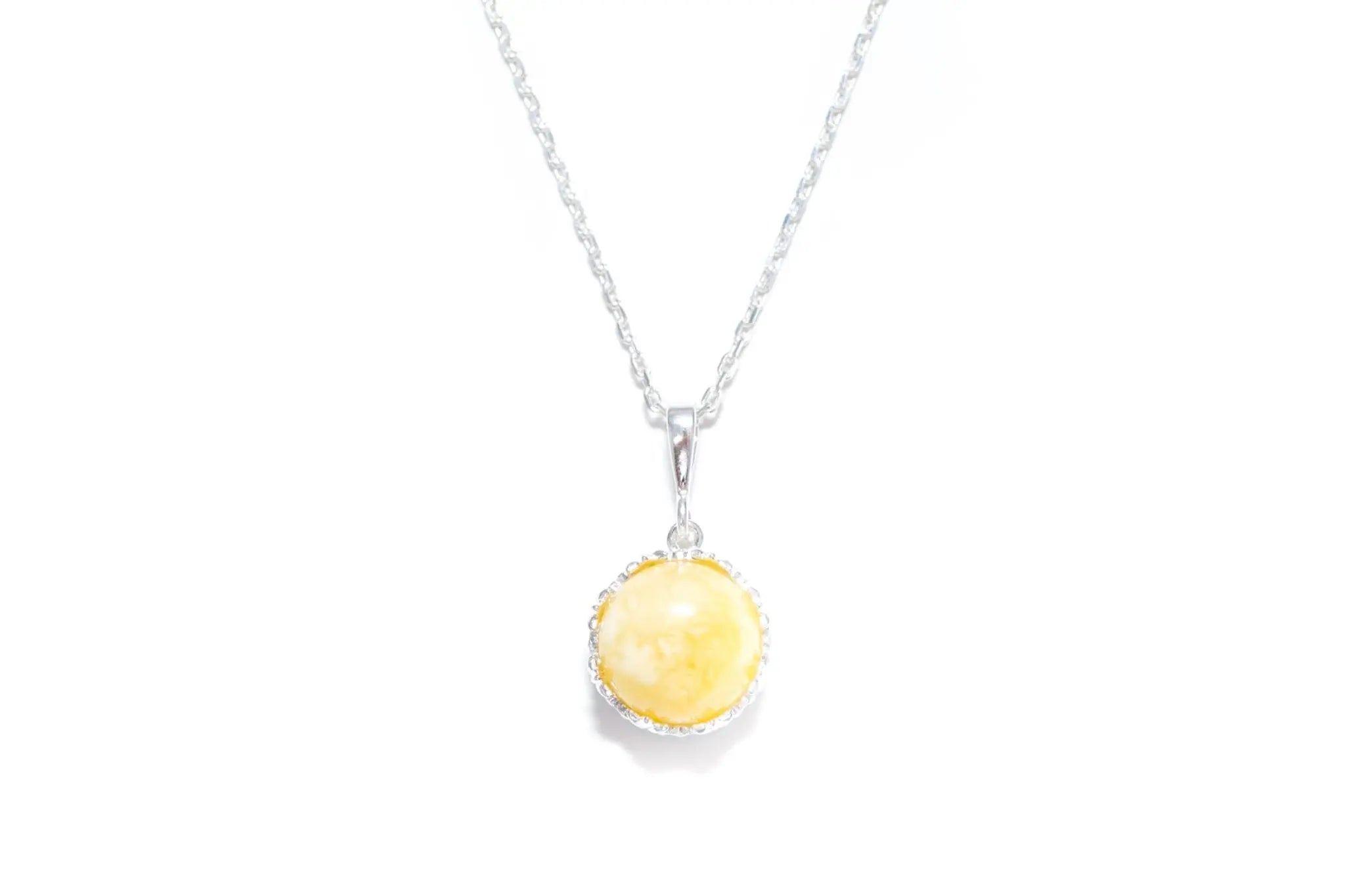 Yellow Amber Crown Pendant - Modern Butterscotch Amber Necklace ...