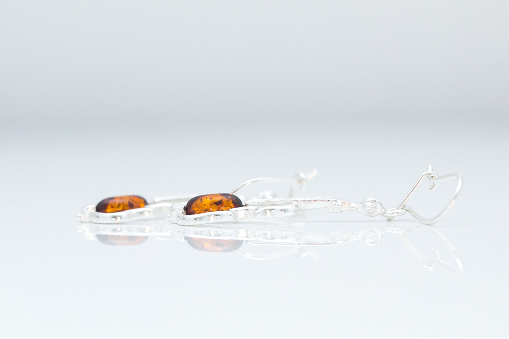 Amber Violin Dangle Earrings - Violin Outline Earrings – Baltic Beauty