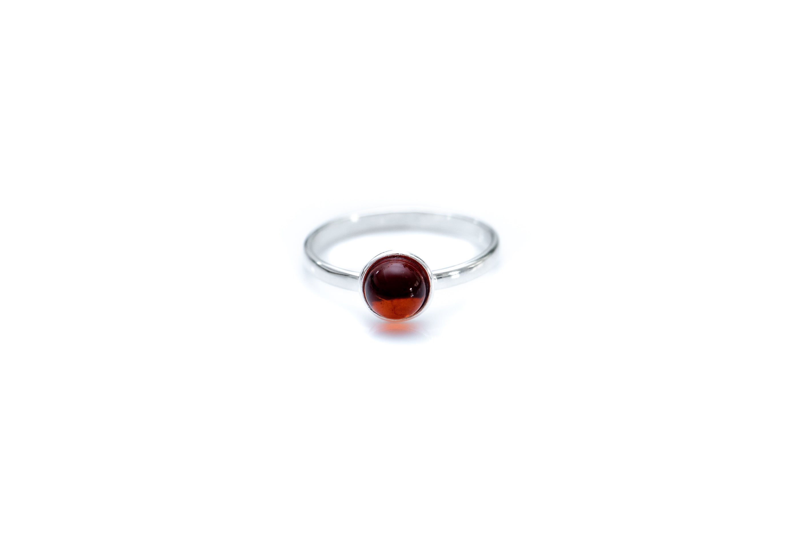 ESSENTIALS Mini Cherry Red Amber Stacking Ring - Small Red Stone Ring ...